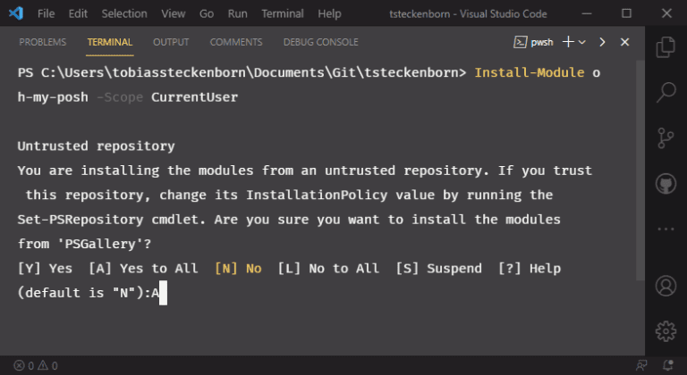 Beautify your Windows PowerShell in Visual Studio Code